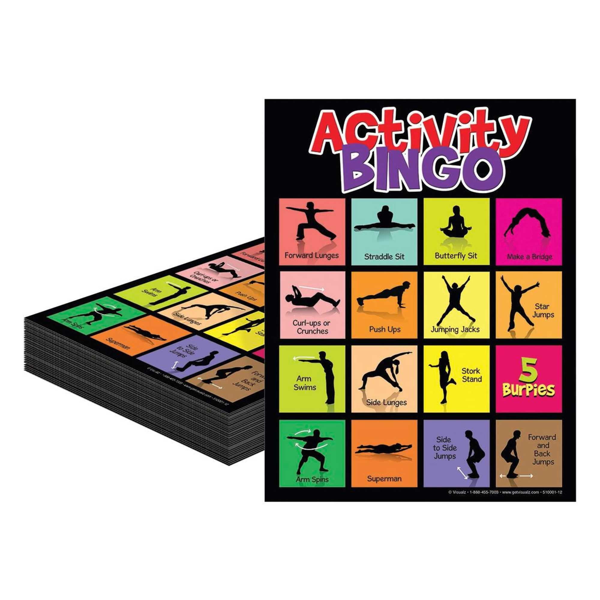 Visualz Physical Activity Bingo Game, 8-1/2 x 11 Inches, Set of 30 ...