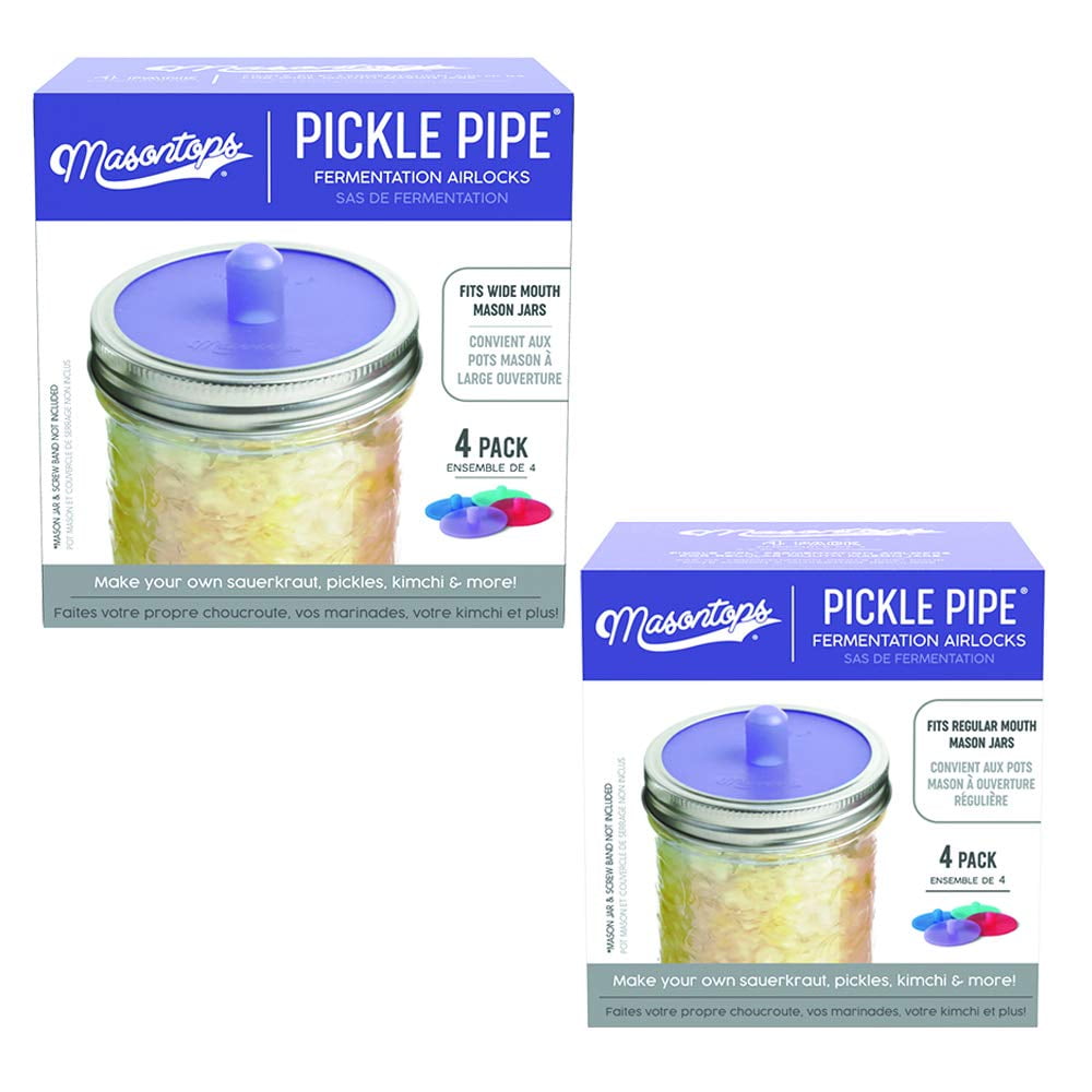 Visualz Pickle Pipes - Fermentation Lids - Wide/Small Combo Sauerkraut ...