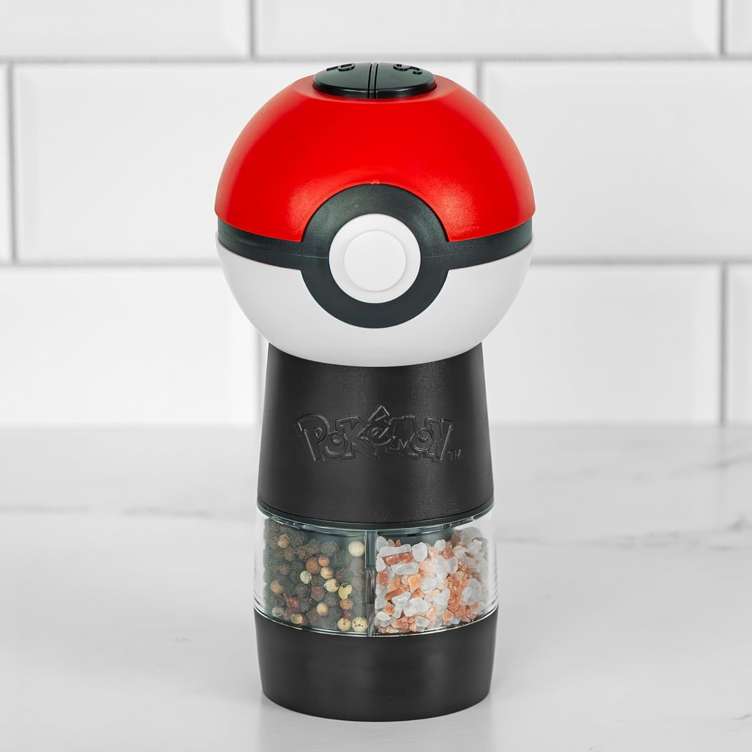 Visualz Poké Ball Salt and Pepper Grinder – Dual Chamber Electric Mill ...