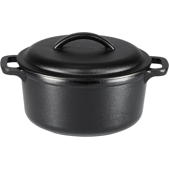 Visualz Round Pre-Seasoned Cast Iron Mini Dutch Oven Pot with Lid and ...