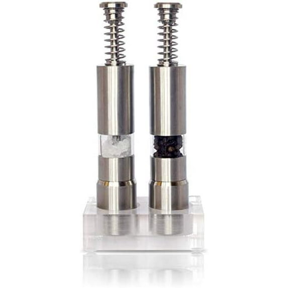 Visualz Salt and Pepper Grinder Set, Refillable, Pump & Grind, Thumb ...