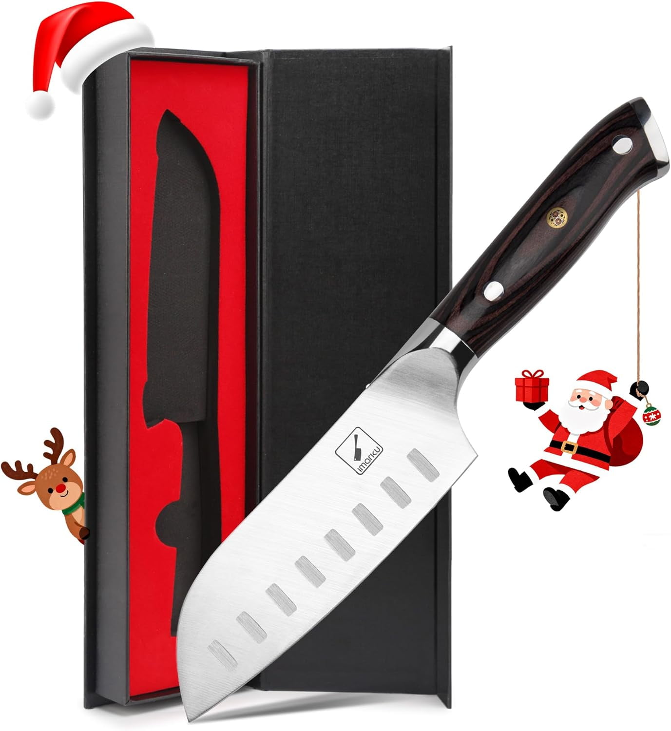 Visualz Santoku Knife Chef Knife 5 inch Ultra Sharp Asian Knife ...