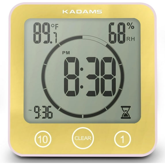 Visualz Shower Clock Waterproof Bathroom Timer – Digital Wall Clock ...