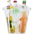 Visualz Square Ice Bucket - Clear Beverage Cooler w/Handles, Wine ...