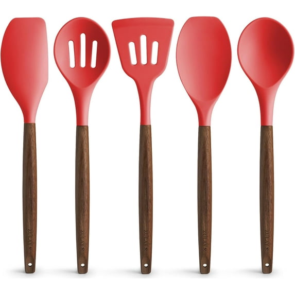 Visualz Utensils Set Non-Stick Silicone Cooking Utensils Set with ...