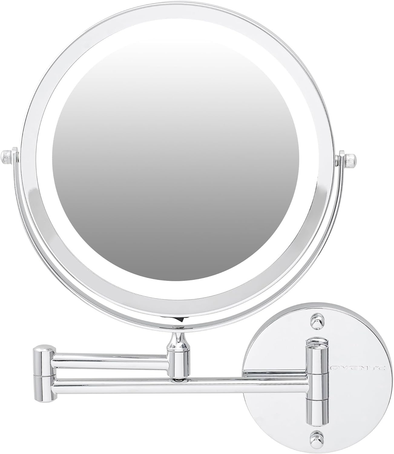 Visualz Wall Mounted Lighted Makeup Mirror, 9" Double Sided 1X/7X ...