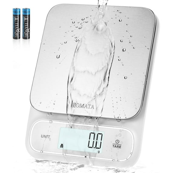 Visualz Waterproof IPX6 Kitchen Scale, 0.1 g/0.01 oz High Precision, 5 ...