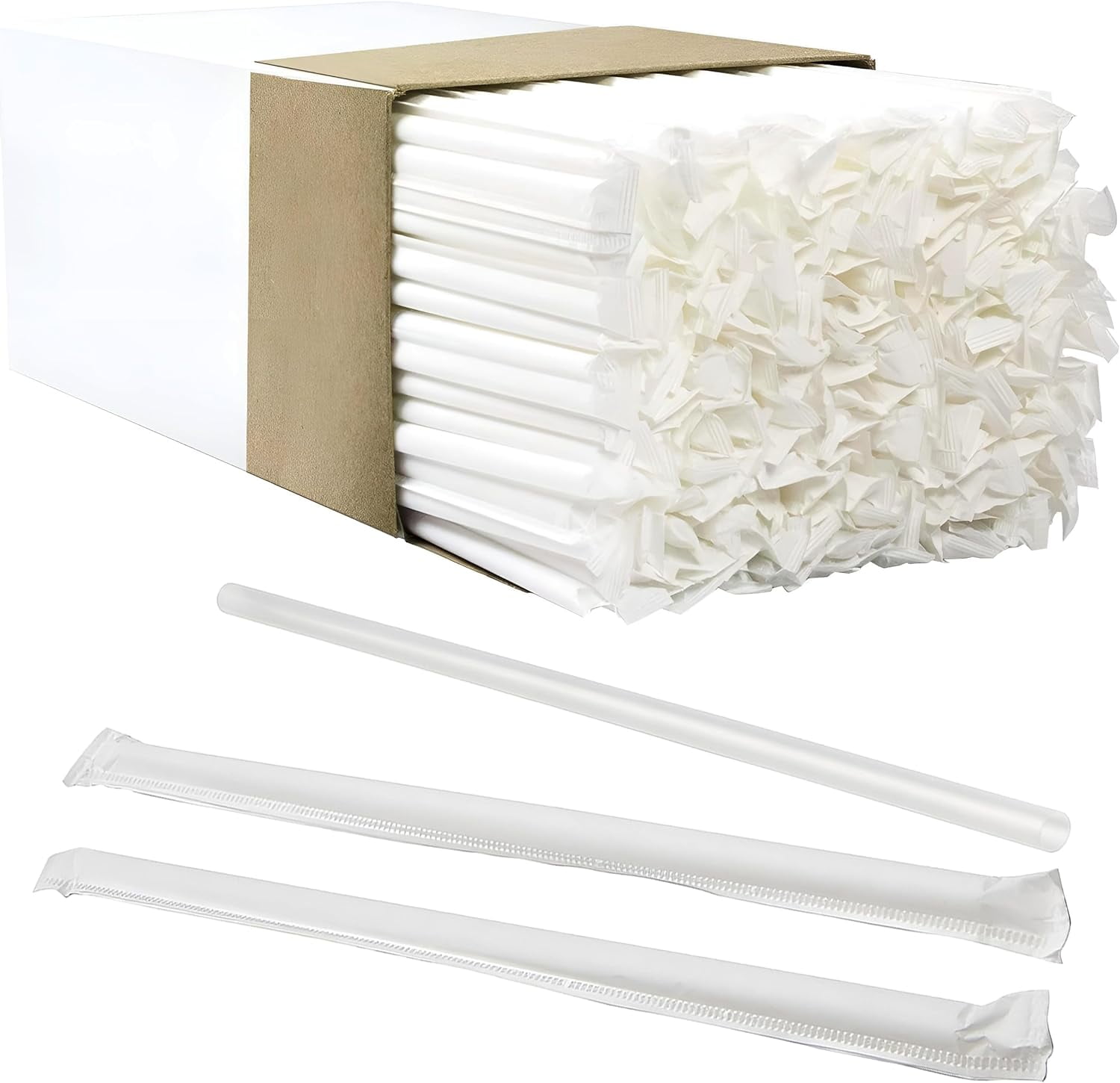 Visualz’s BPA-Free, Big, Premium Straws in 300 Pack. Individually Paper ...