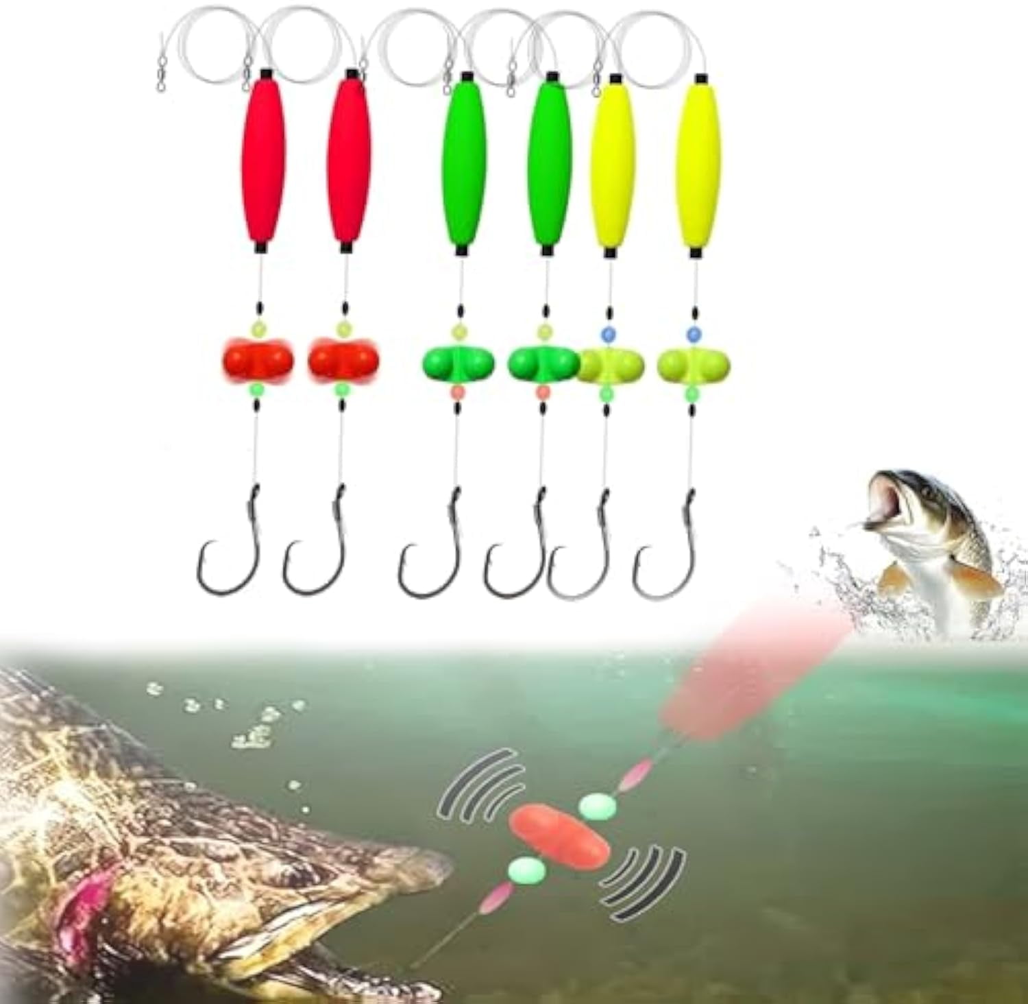 Visulong Catfish Fishing Set, Circle Hooks6/0 8/0, Swivels & Fishing Accessories Kit, Takedown ...