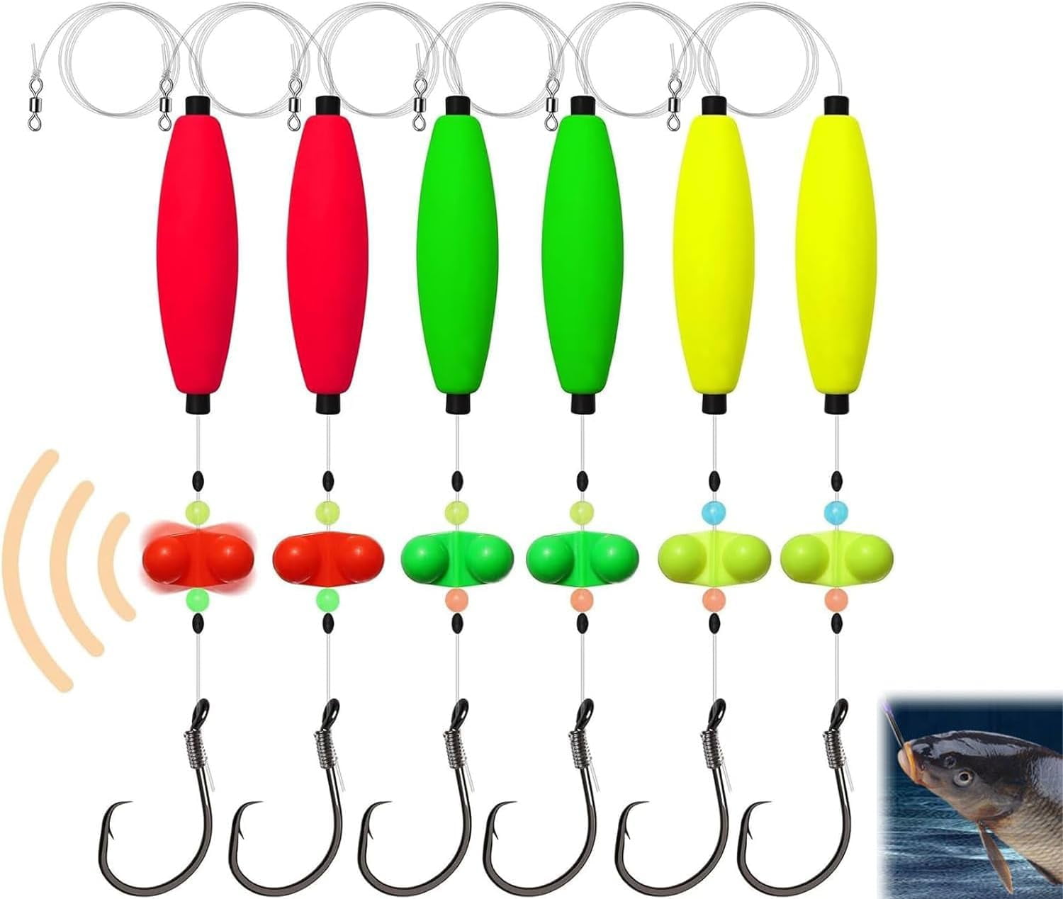 Visulong Catfish Fishing Set, Takedown Rigs Catfish Float Rigs Consists ...