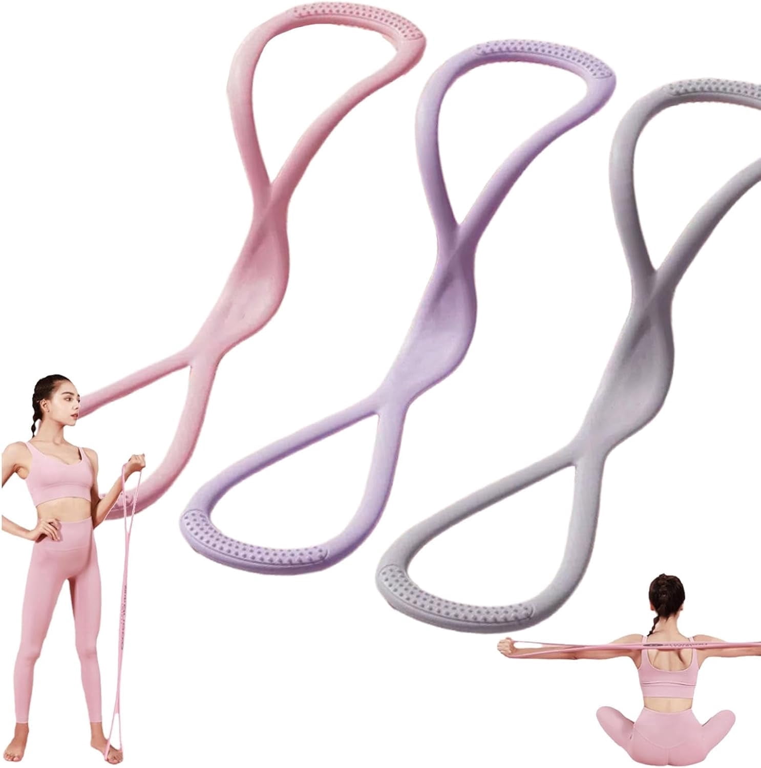 Resistance Bands, Figure 8 Exercise Bands for Women Men, 8 Shaped ...
