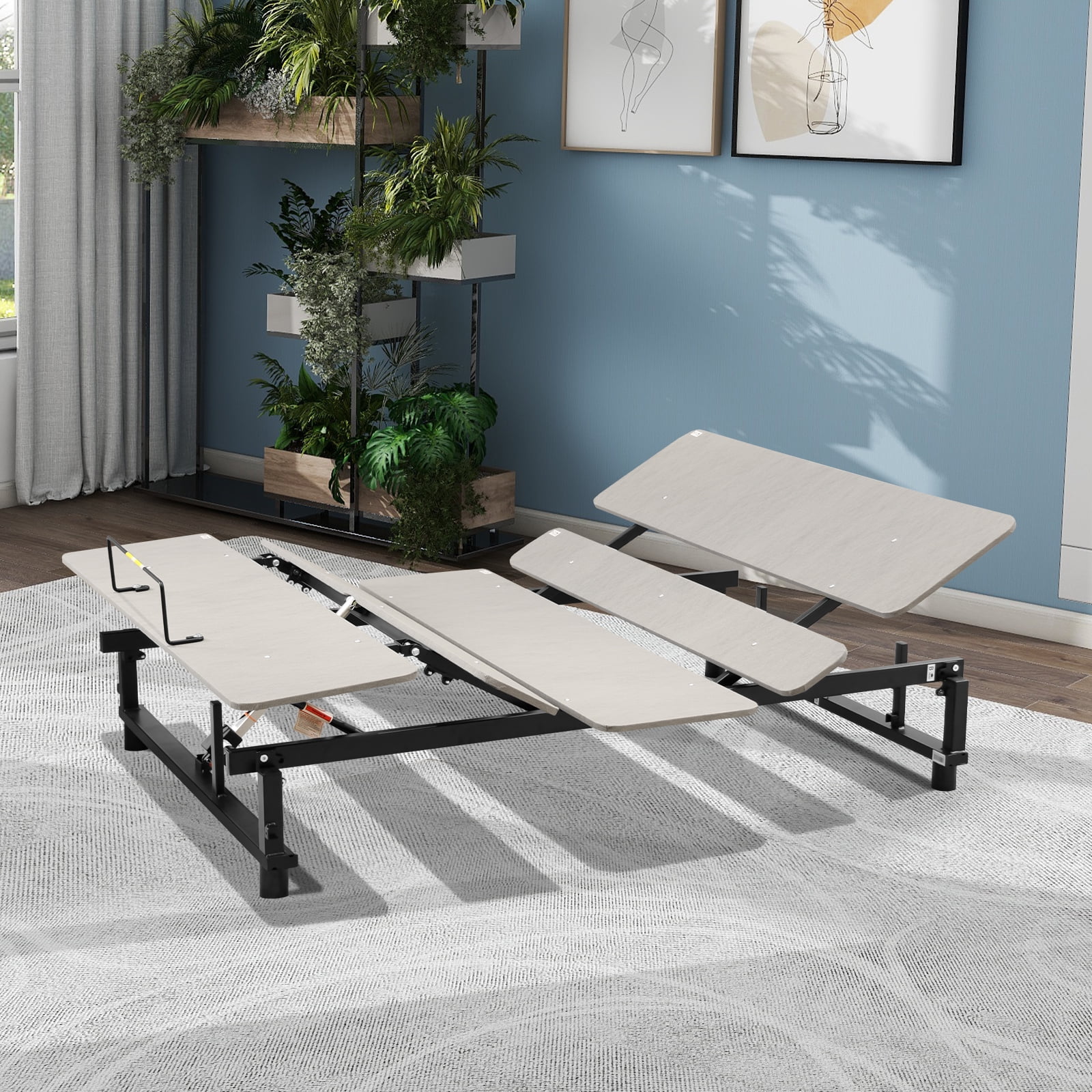 Viswild King Size Ergonomic Electric Adjustable Bed Base Frame with ...