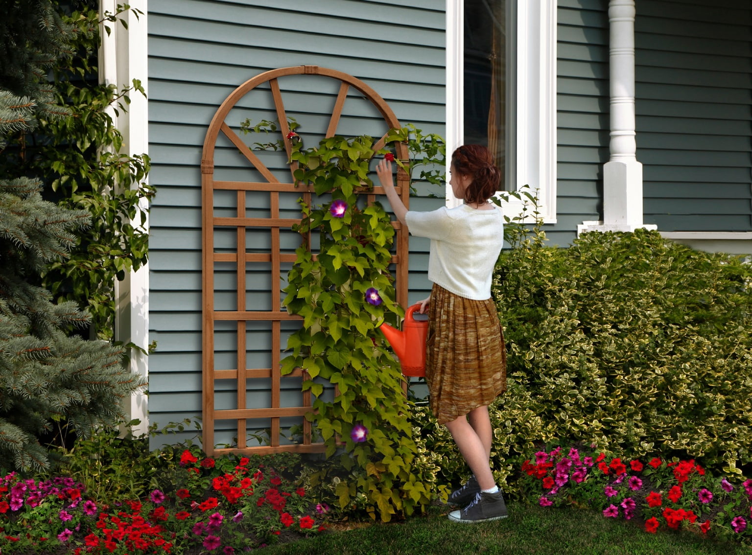 "Vita Savannah Patio & Garden Lattice, 39""L x 77""H, Brown Outdoor ...