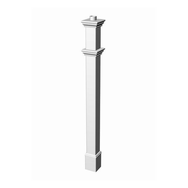 Vita 6"L x 6"W x 74"H Portsmouth Vinyl Lamp Post, White, VA94430 ...