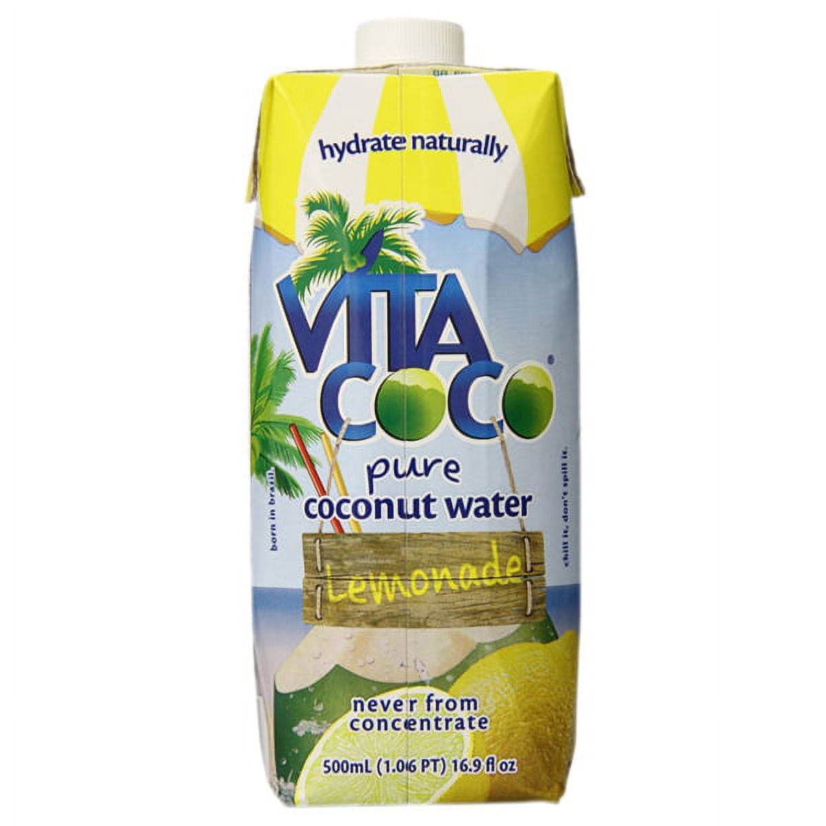 Vita Coco Lemonade Pure Coconut w-a-t-e-r 16.9 oz Tetra Pack - Pack of 12 - Walmart.com