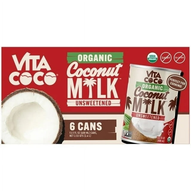 Vita Coco Organic Coconut Milk Unsweetened 13.5 Fluid Ounce (Pack of 6) - Walmart.com