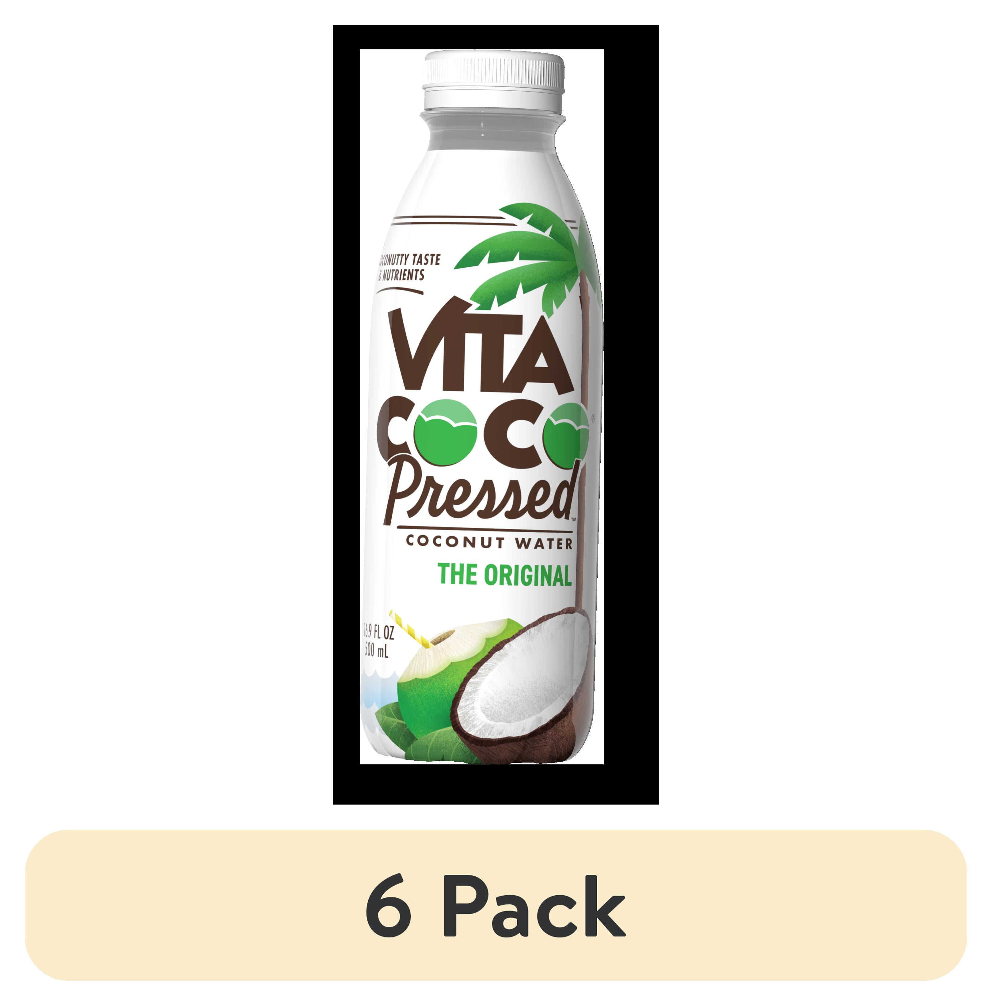 (6 pack) Vita Coco Pressed Coconut Water, Nutrient & Electrolyte Rich, Original, 16.9 fl oz ...