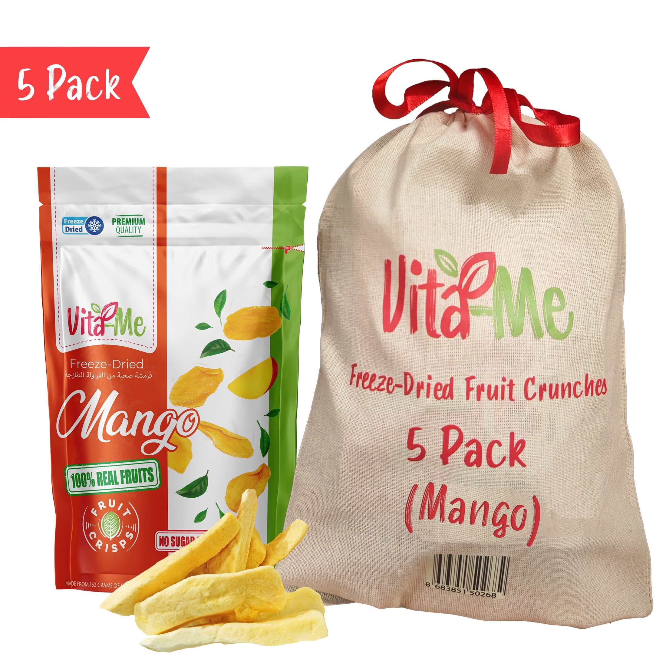 Vita-Me Freeze-Dried Crunchy Mango Snacks, 20g, 100% Natural, Vegan ...