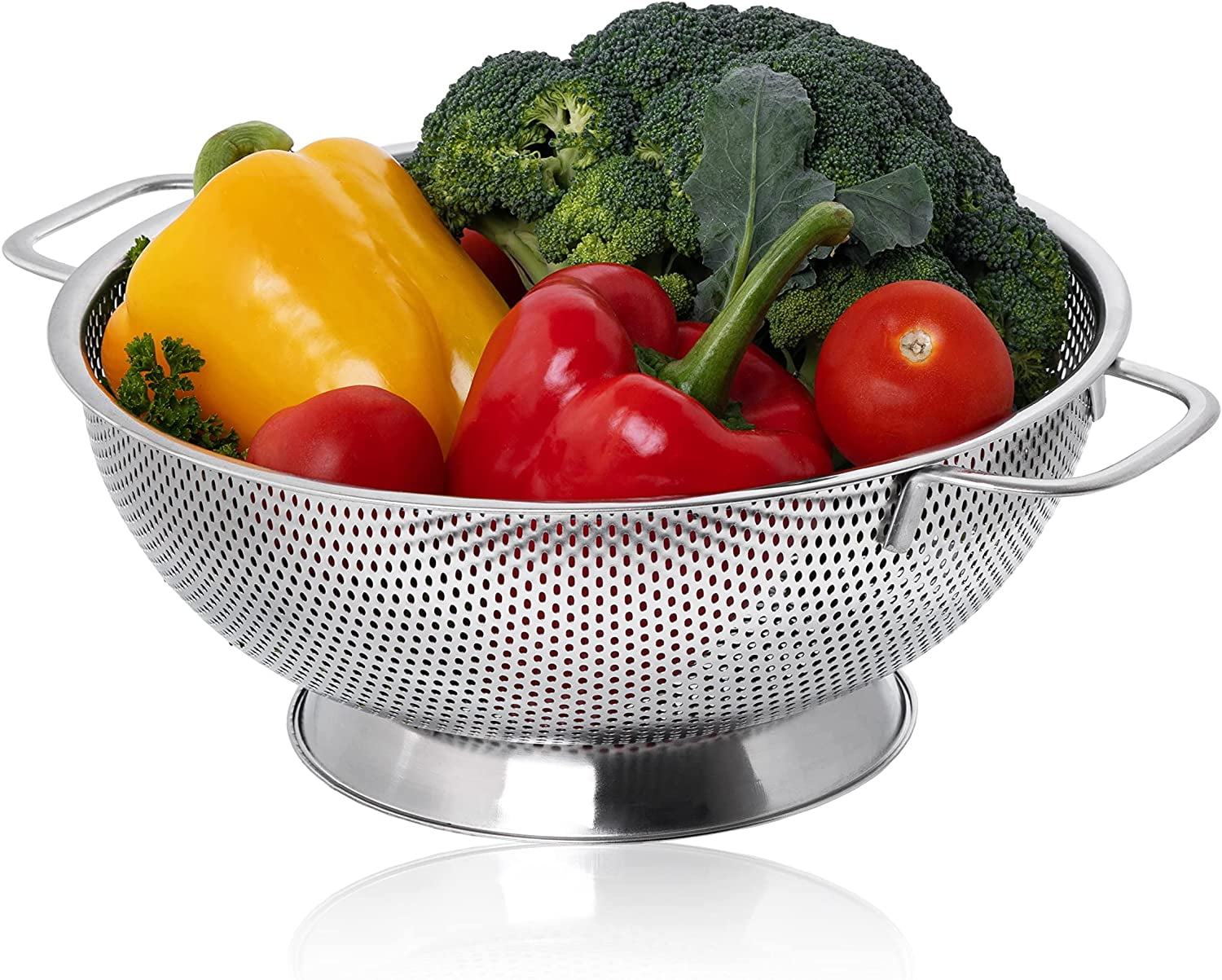 Vita Saggia Stainless Steel Colander, 3 Qt., Micro-Perforated Strainer ...