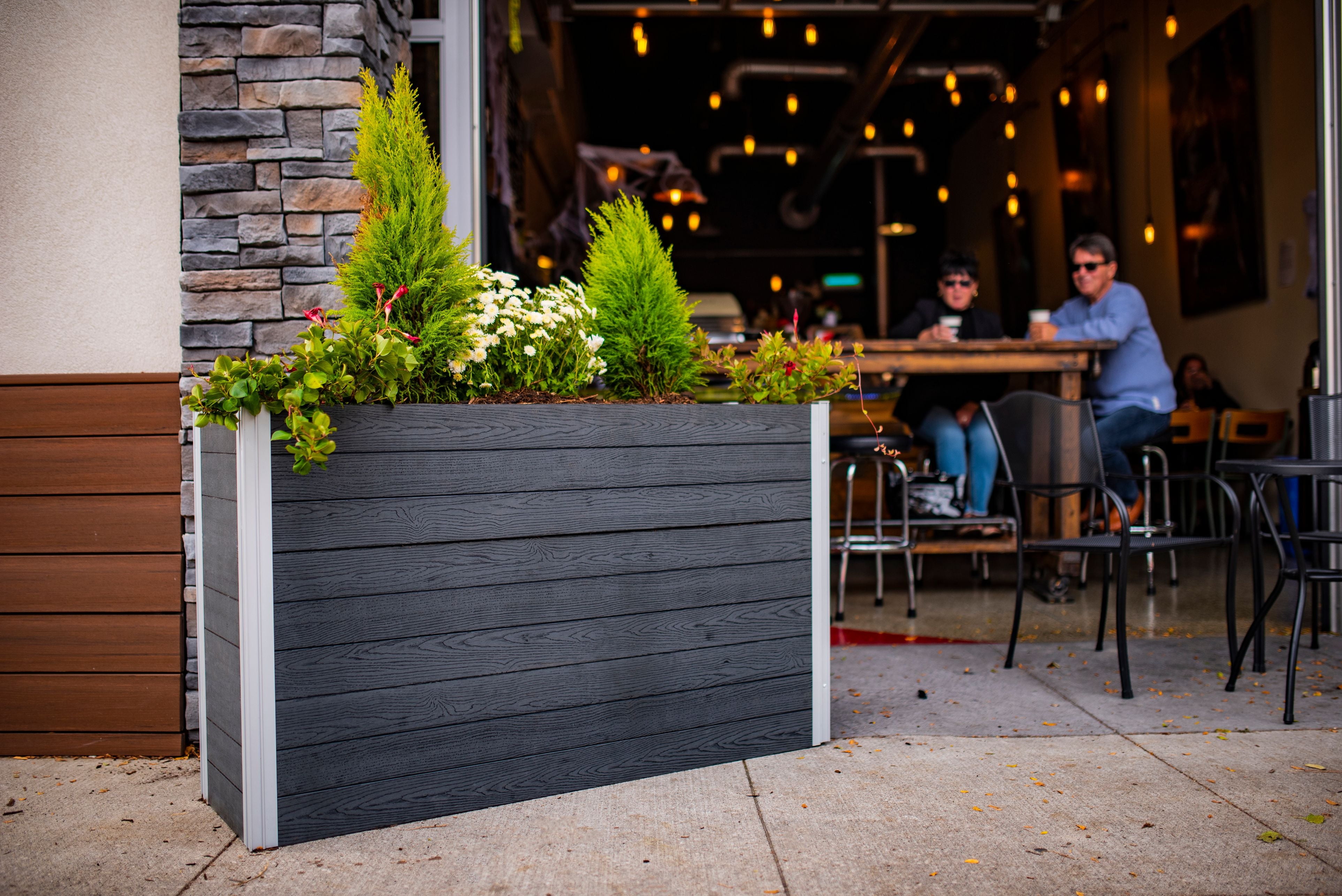"Vita Urbana Large Outdoor Vinyl Rectangular Parklette Planter, 59""x16 ...