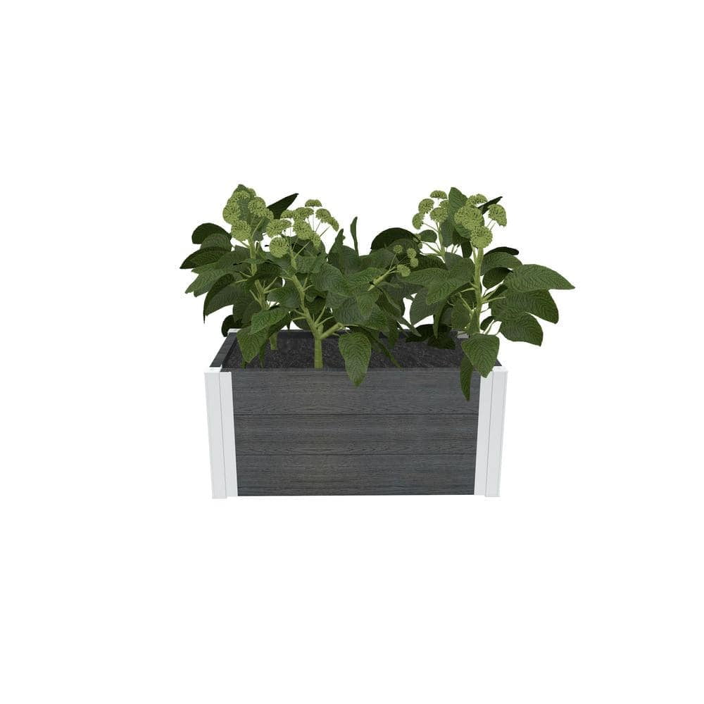 Vita Urbana 24"L x 12"W x 11"H Vinyl Planter, Slate Gray, VT17628 ...
