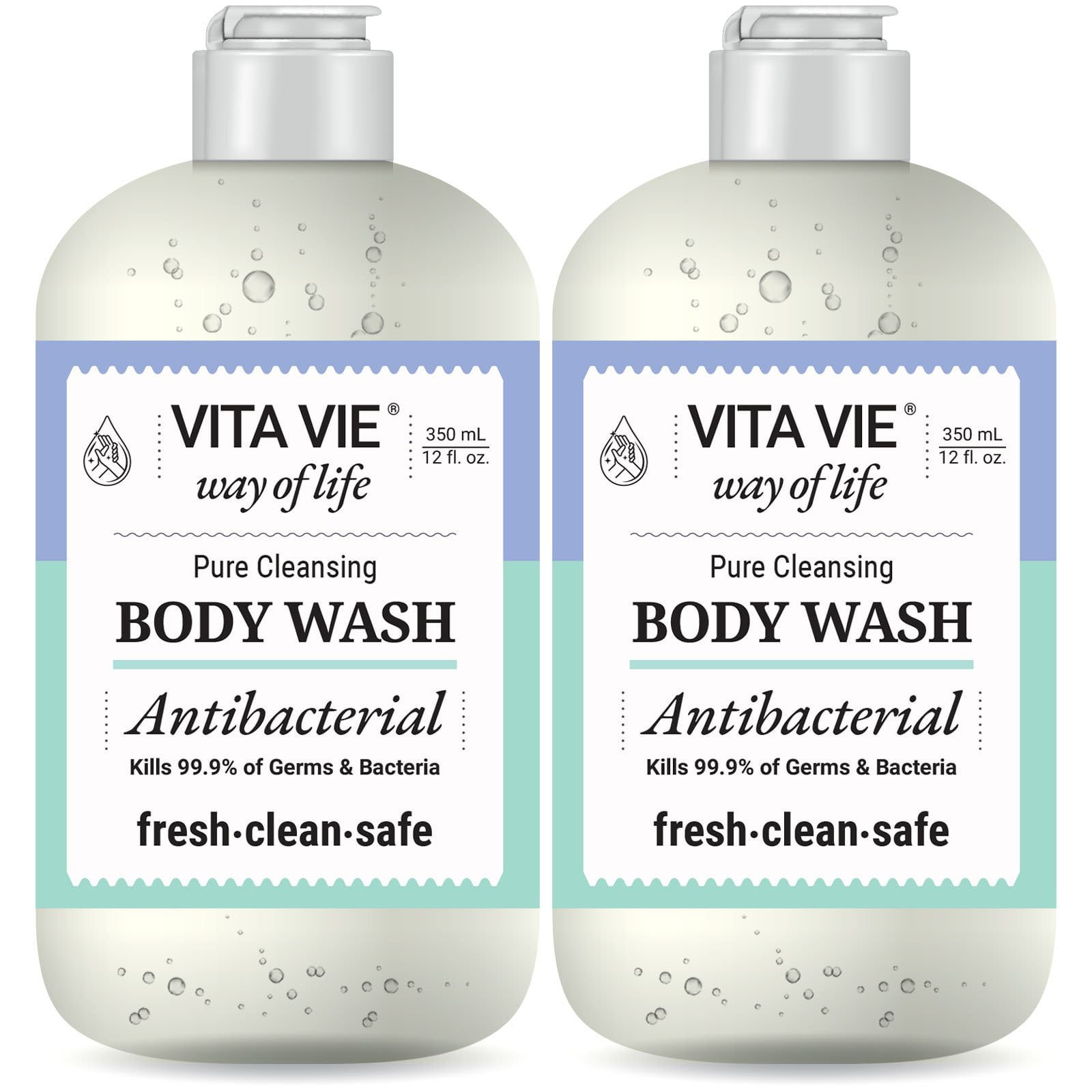 Vita Vie, Antibacterial Body Wash, 12 oz 2-Pack, Lemon Scented ...