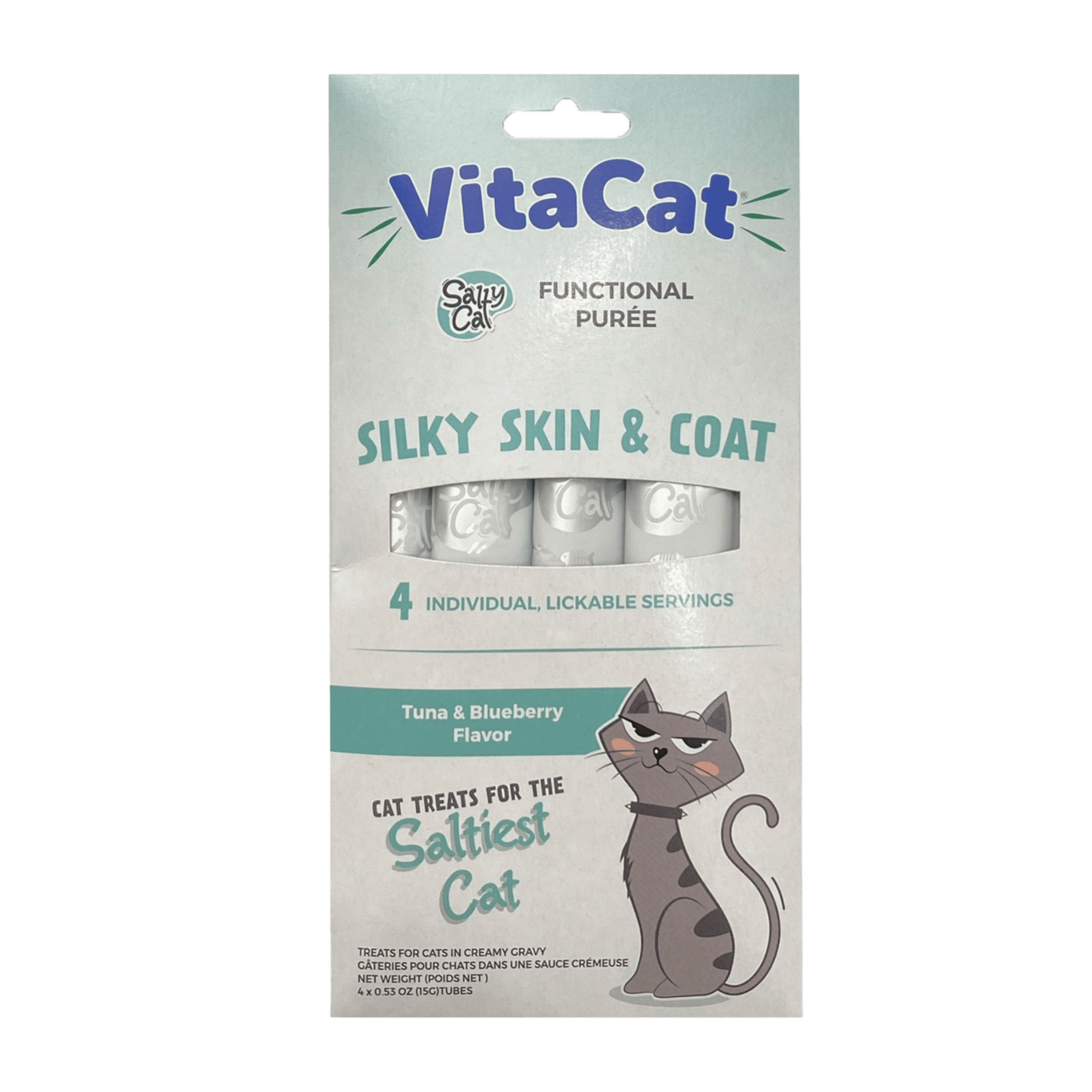 VitaCat by Salty Cat Silky Skin & Coat Tuna & Blueberry Flavor Soft ...