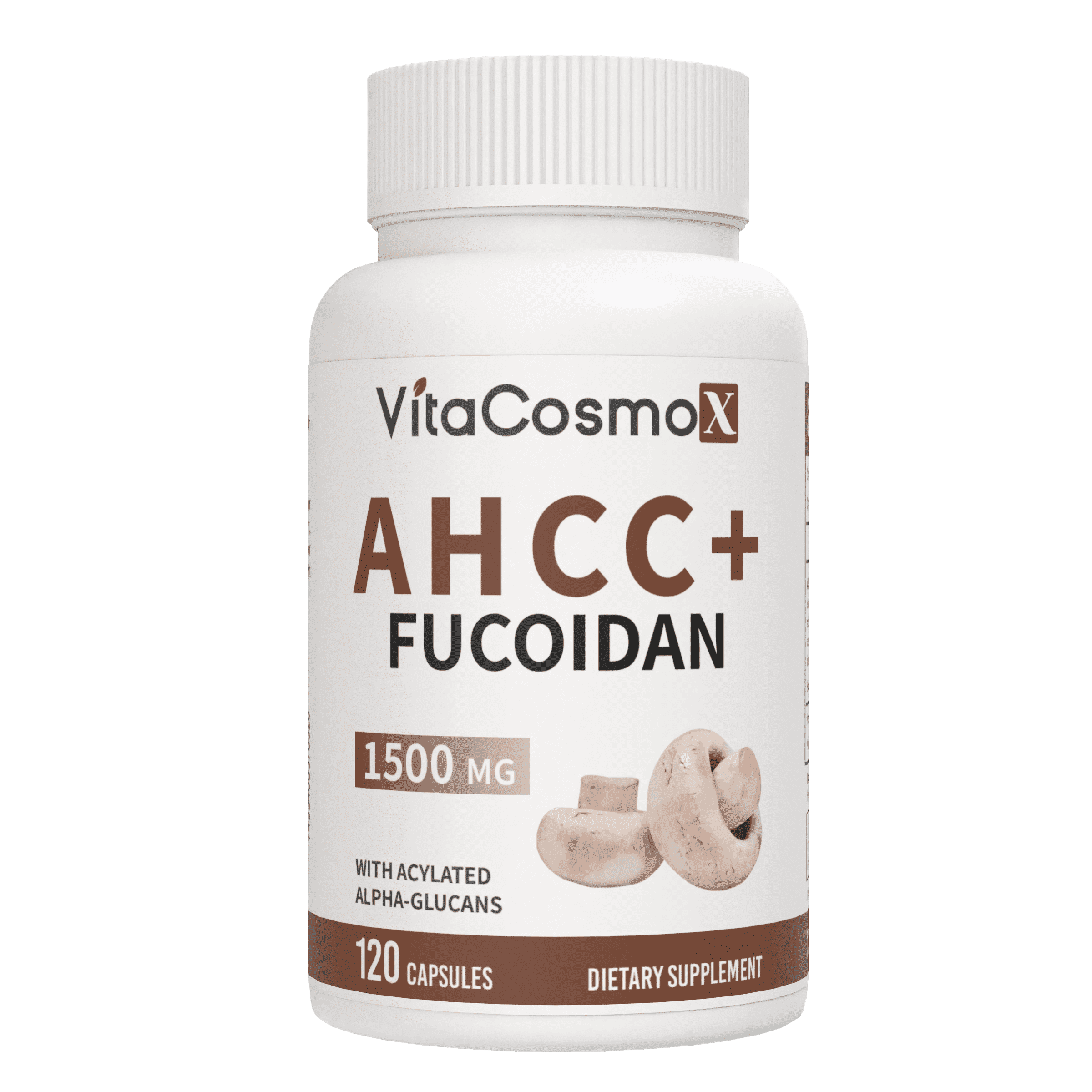 VitaCosmoX AHCC Fucoidan Supplement–1000mg of AHCC 500mg of Fucoidan ...
