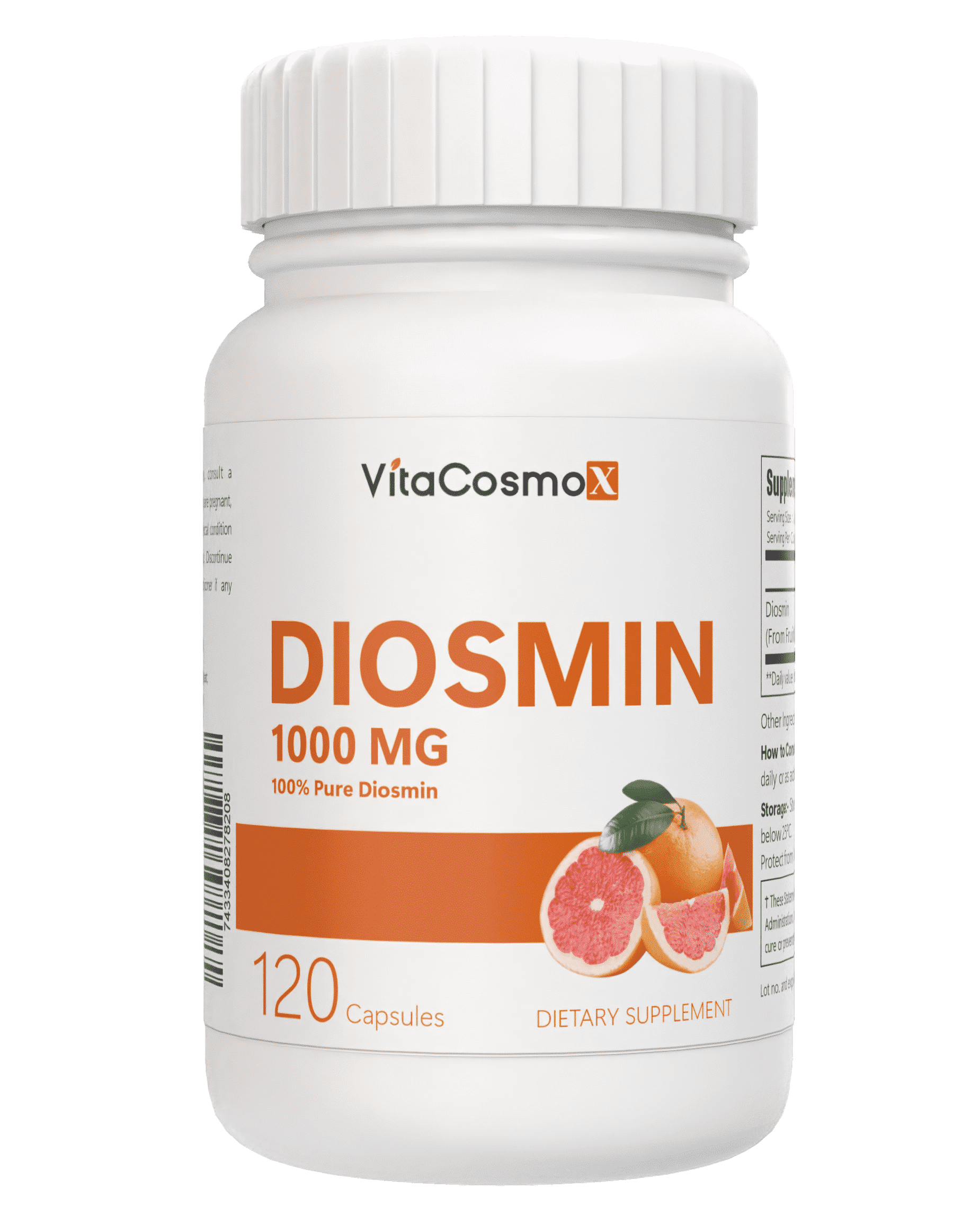 VitaCosmoX Diosmin Circulatory Health Support 1000mg 120 Veggie ...