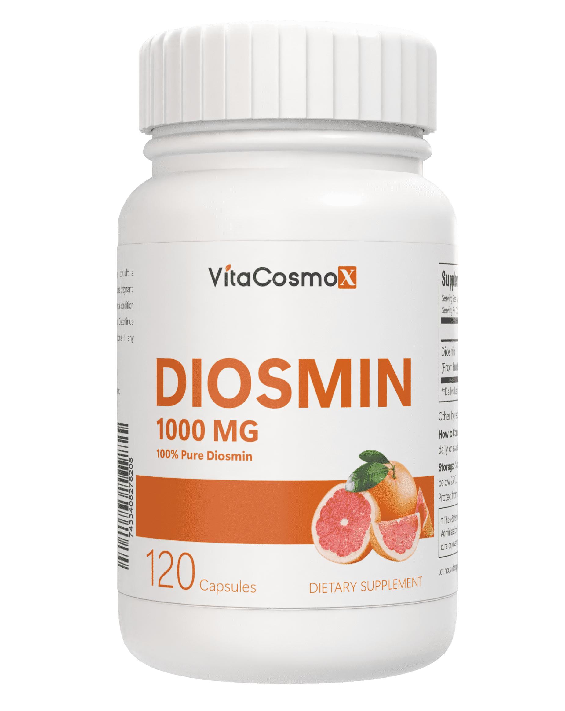 VitaCosmoX Diosmin Circulatory Health Support 1000mg 120 Veggie ...