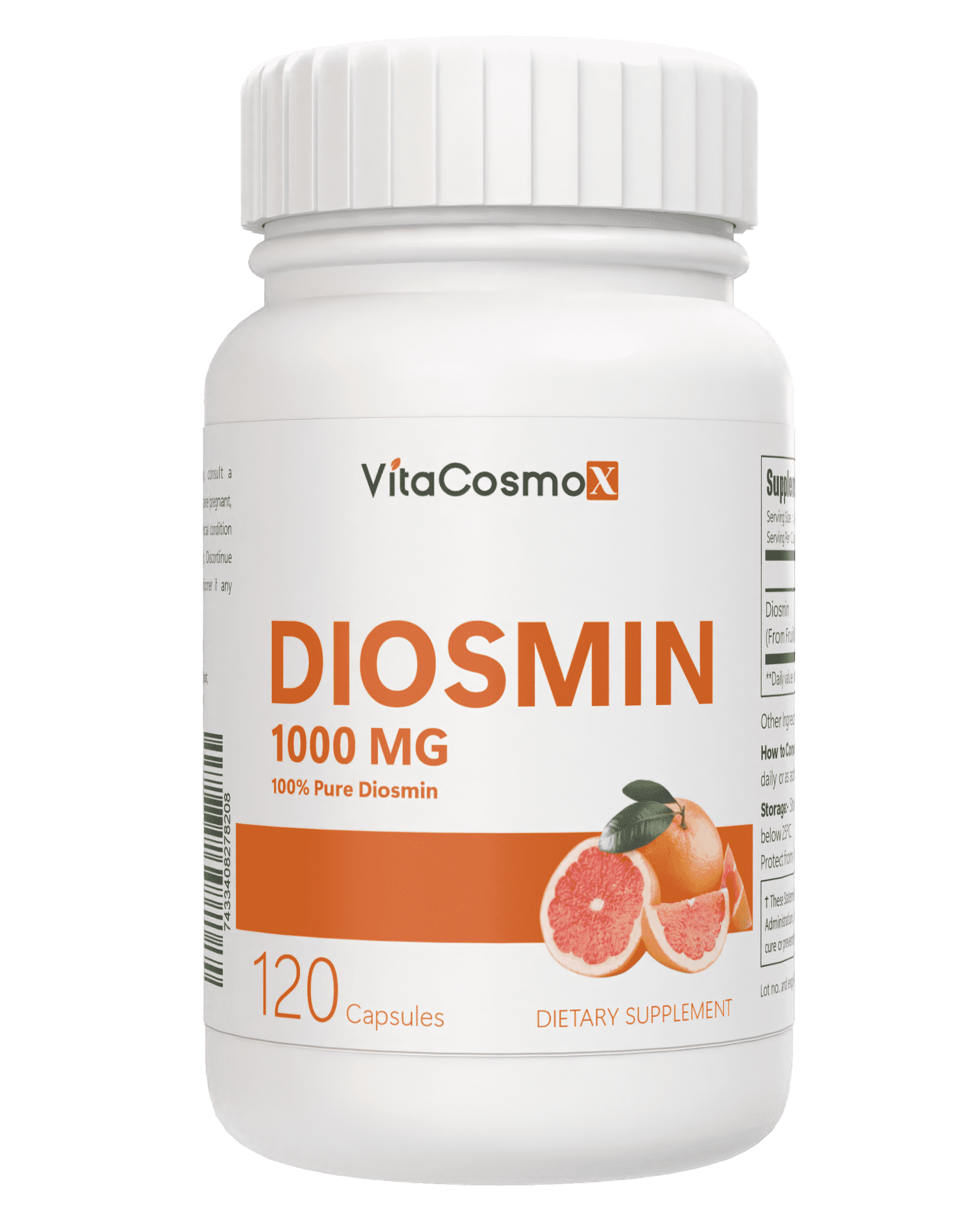 VitaCosmoX Diosmin Circulatory Health Support 1000mg 120 Veggie ...