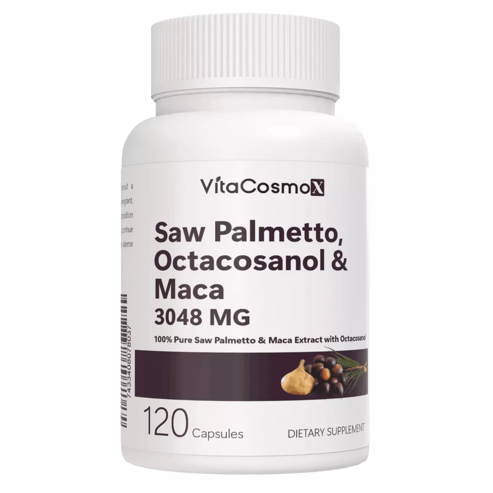 VitaCosmoX Saw Palmettos Octacosanol Maca 3048 mg High Extract Support ...