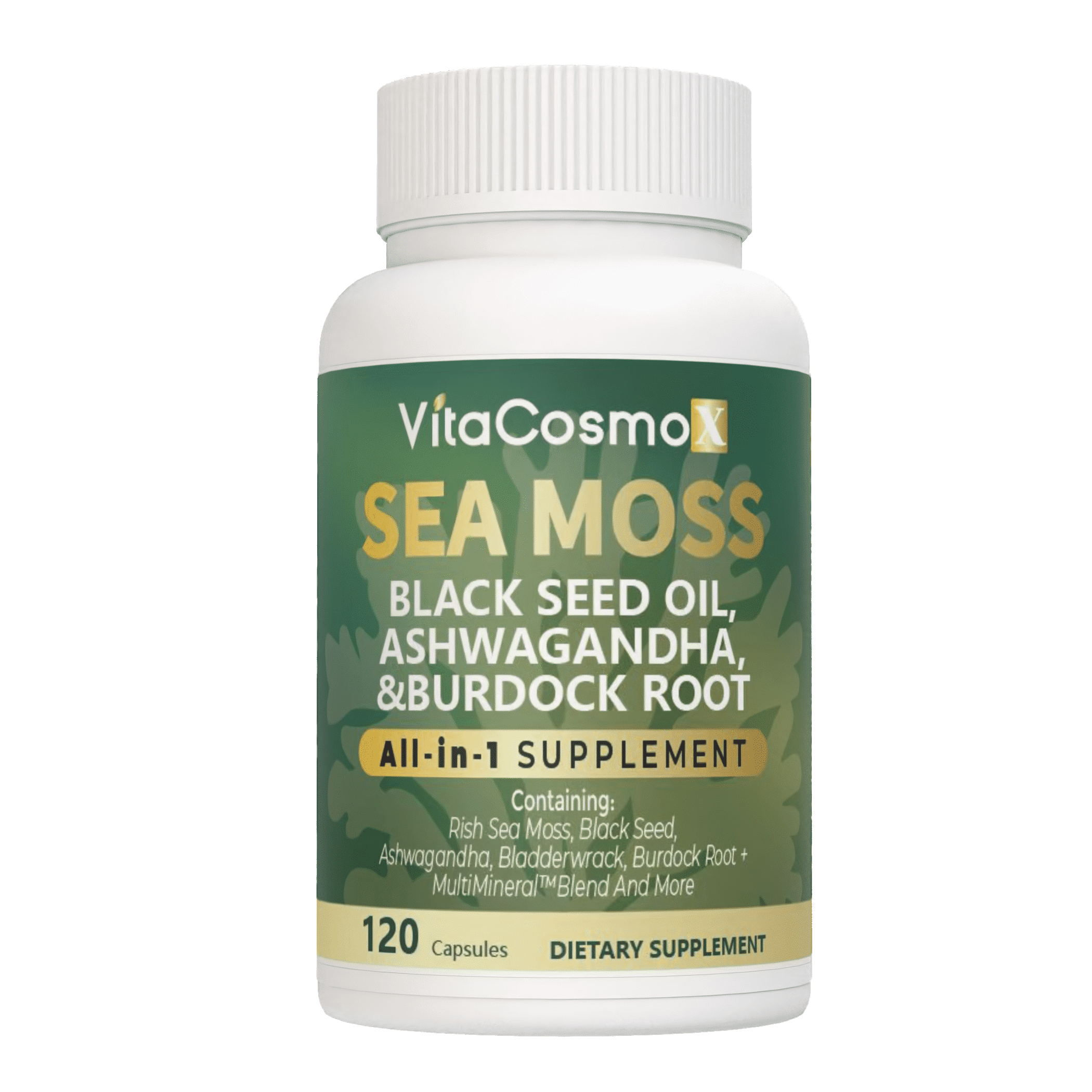 VitaCosmoX Sea Moss Blend, All-in-One Formula with 15+ Ingredients ...