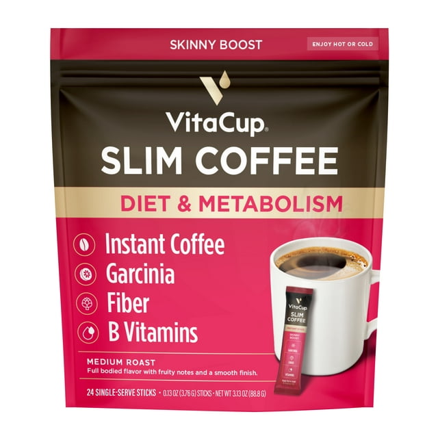VitaCup Slim Coffee Instant Packets for Skinny Diet & Metabolism, 24 Ct ...