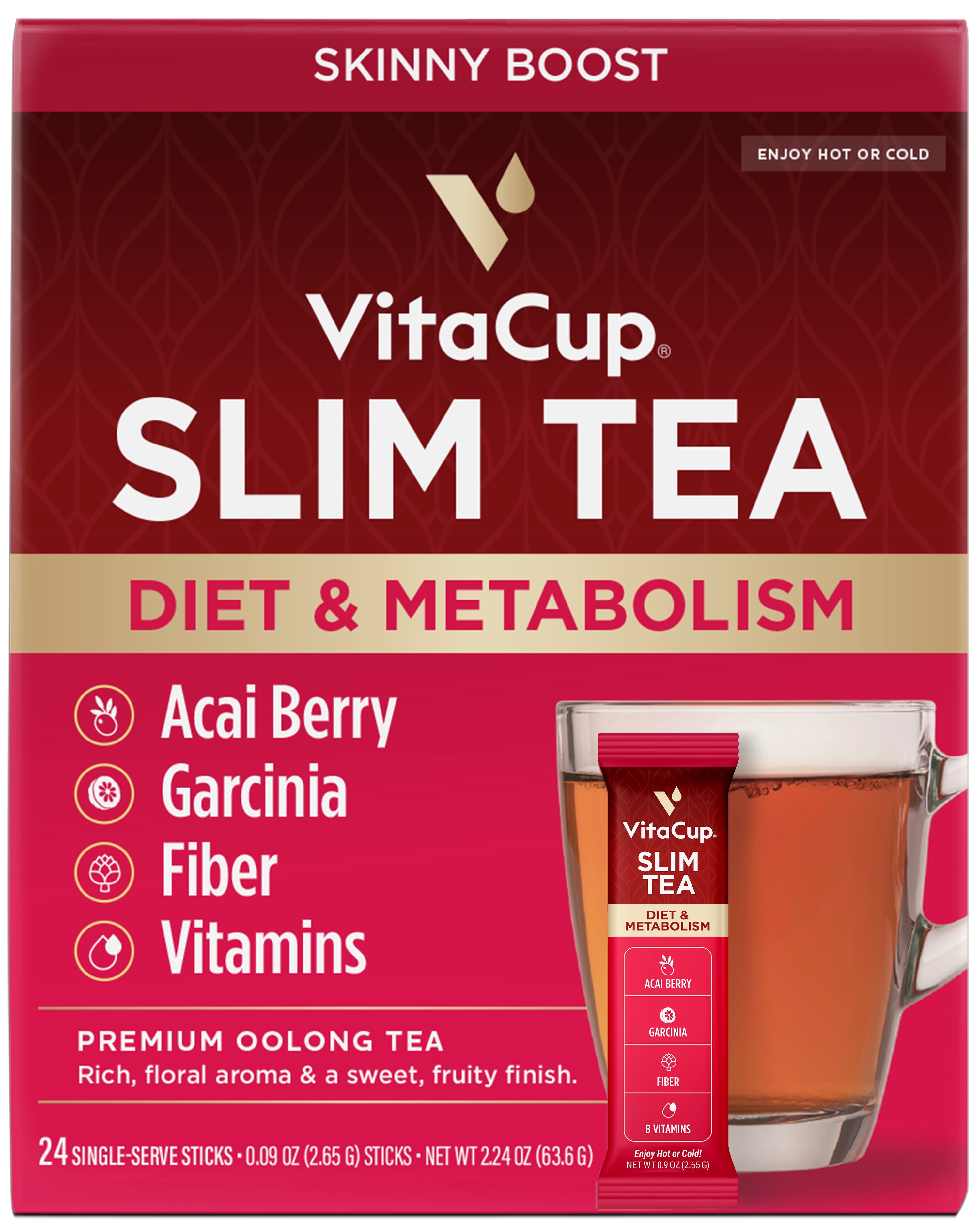VitaCup Slim Instant Tea Packets For Diet Support, 24 Ct - Walmart.com