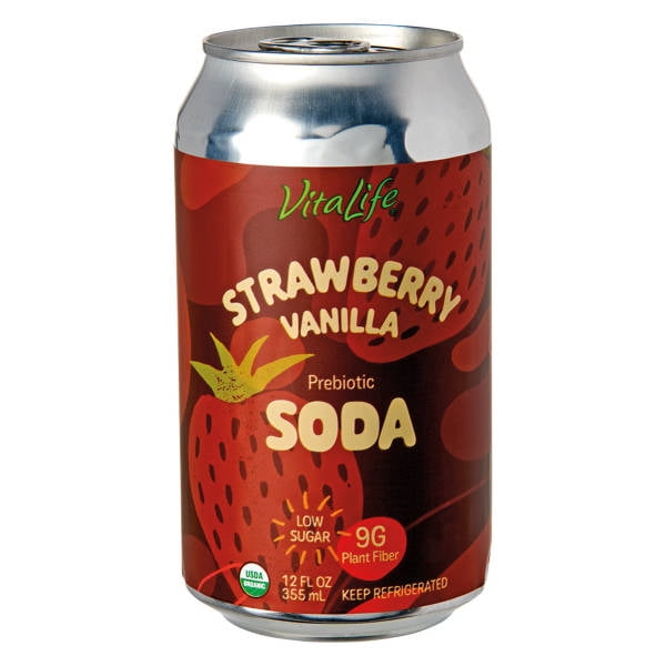 VitaLife Strawberry Vanilla Prebiotic Soda, 12 fl oz - (Pack of 1 ...