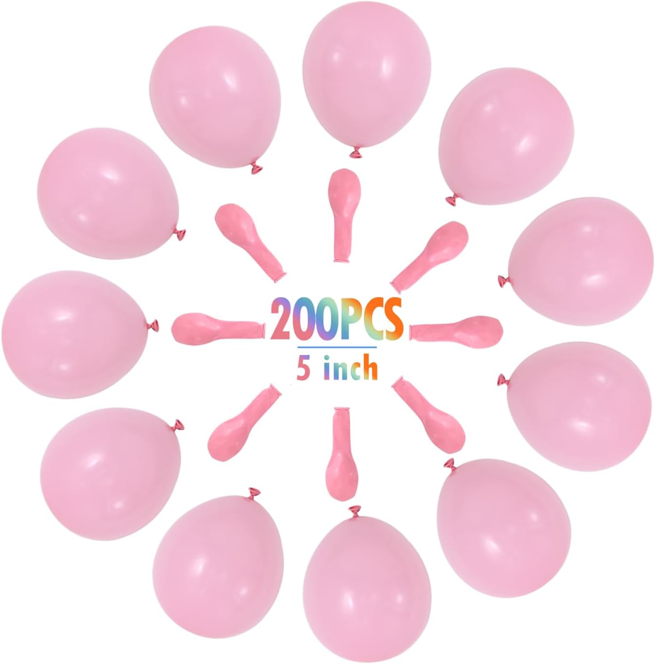 VitaShop 200 Pcs 5 Inch Pastel Pink Balloons Small Baby Pink Balloons ...