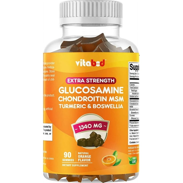 Vitabod Extra Strength Glucosamine Chondroitin Gummies with MSM ...