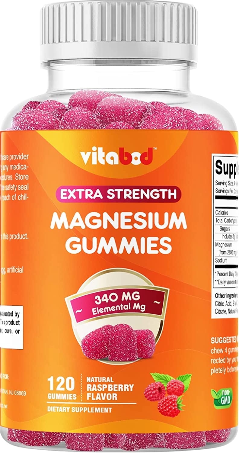 Vitabod Extra Strength Magnesium Gummies, Supports Nerve Health, Bone ...