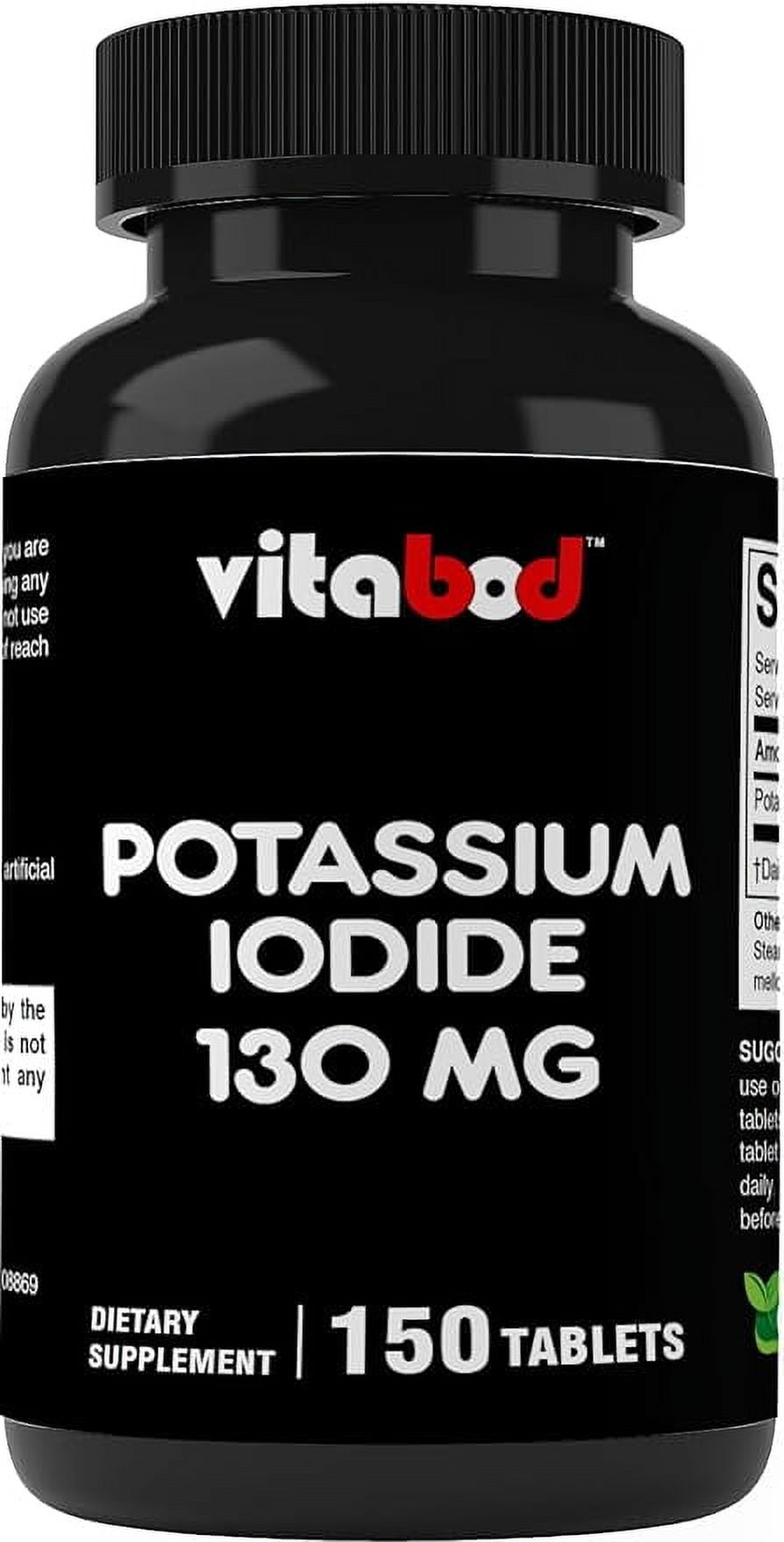 Vitabod Potassium Iodide Dietary Supplement 130 mg per Serving - 150 ...