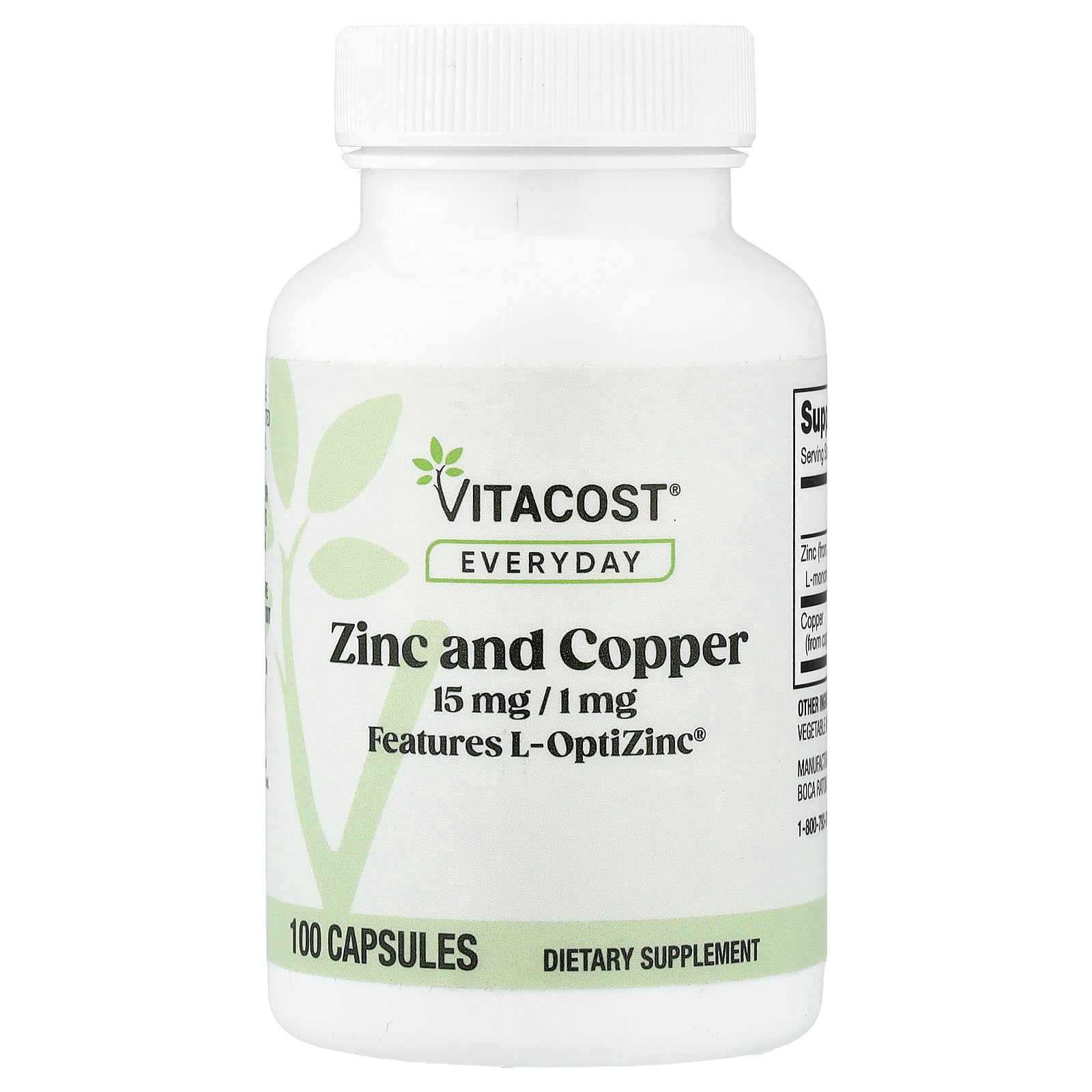 Vitacost Everyday, Zinc and Copper, 100 Capsules - Walmart.com