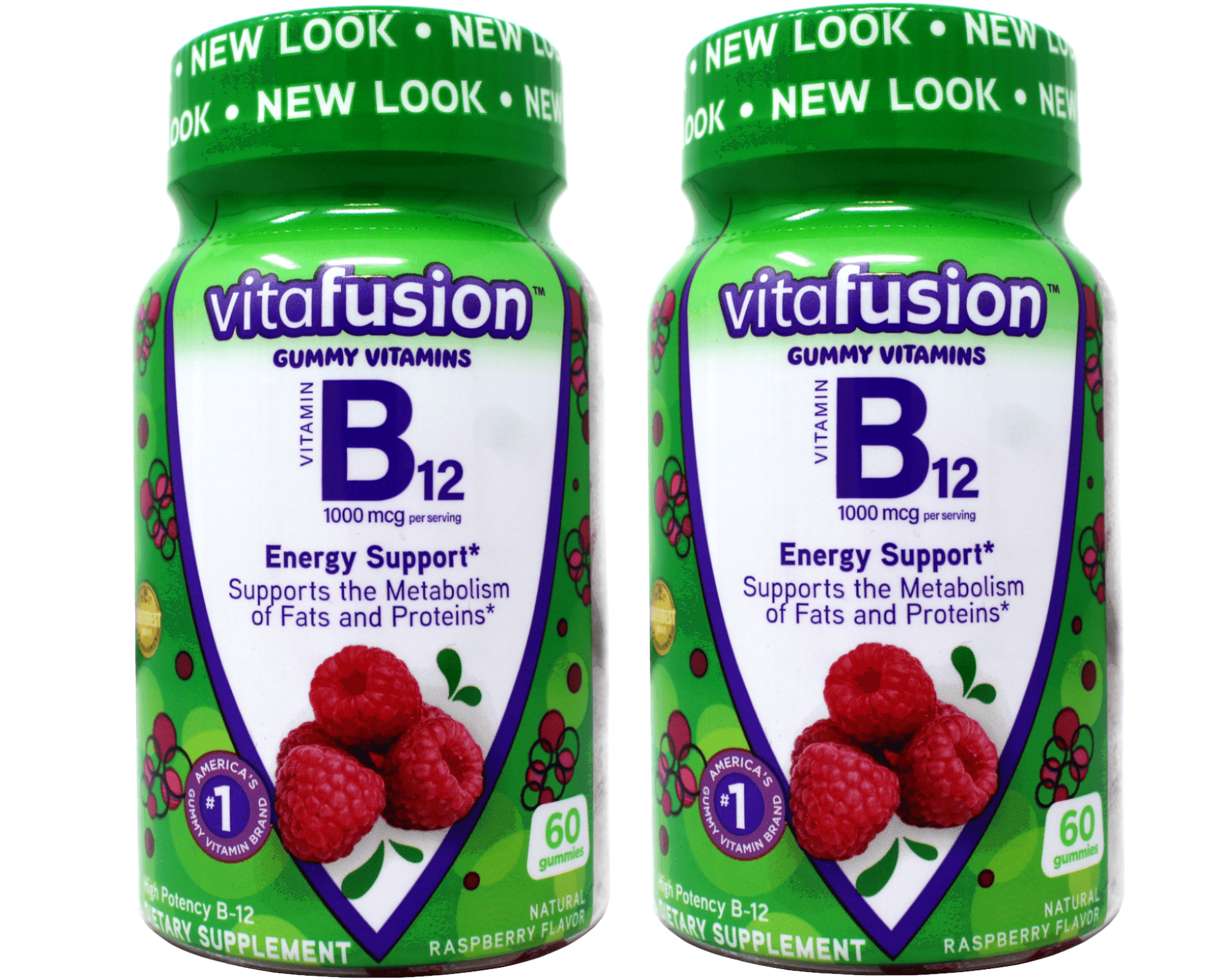 Vitafusion B-12 1000 mcg Energy Support Supplement, 60 ea (Pack of 2 ...