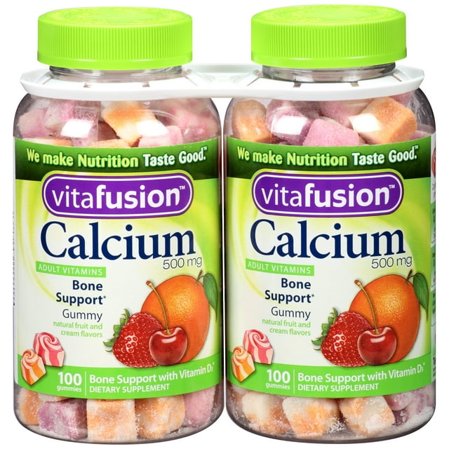 Vitafusion Calcium 500mg Gummies, Bone Support, Natural Flavors (200 ct ...
