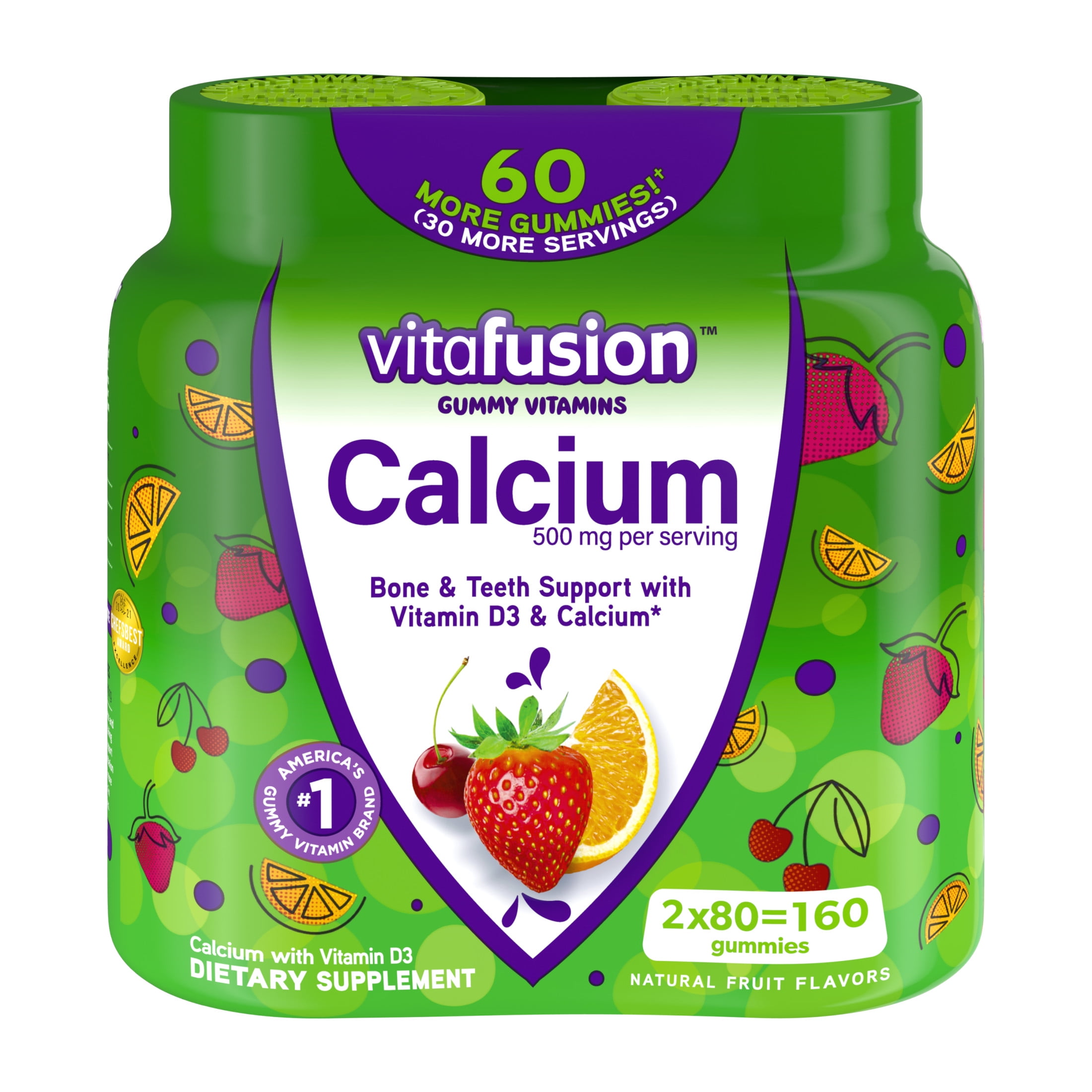 Vitafusion Calcium Gummy Vitamins, 2x80ct Twin Pack - Walmart.com