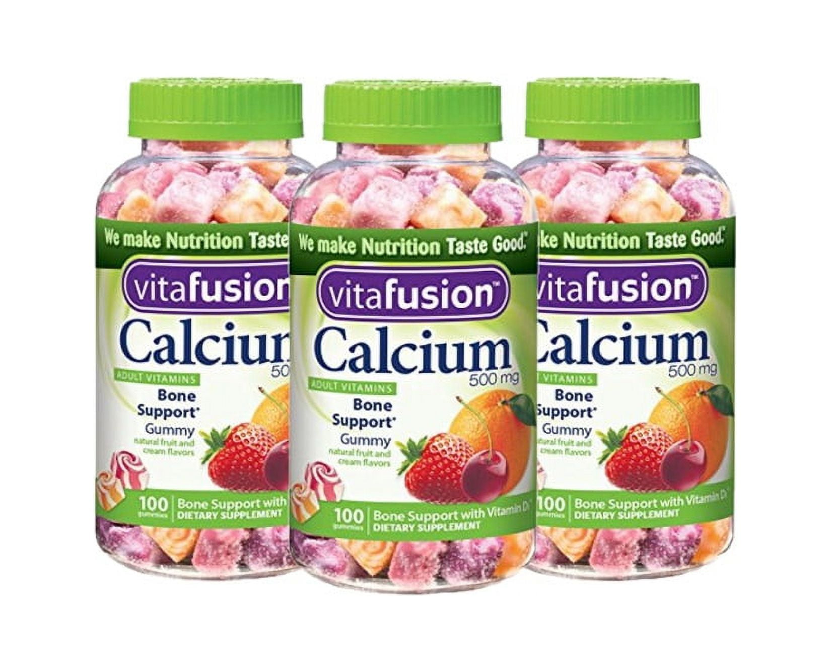 Vitafusion Calcium Gummy Vitamins Dietary Supplement, Fruit and Cream ...