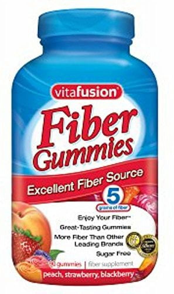 Vitafusion Fiber Gummies Fiber Supplement Peach, Strawberry and ...