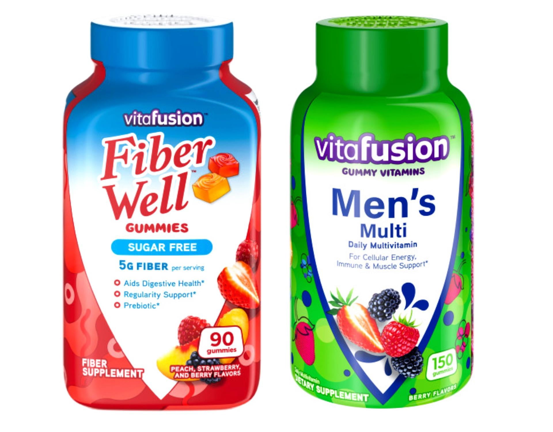Vitafusion Fiber Well Sugar Free Fiber Supplement & Adult Gummy ...
