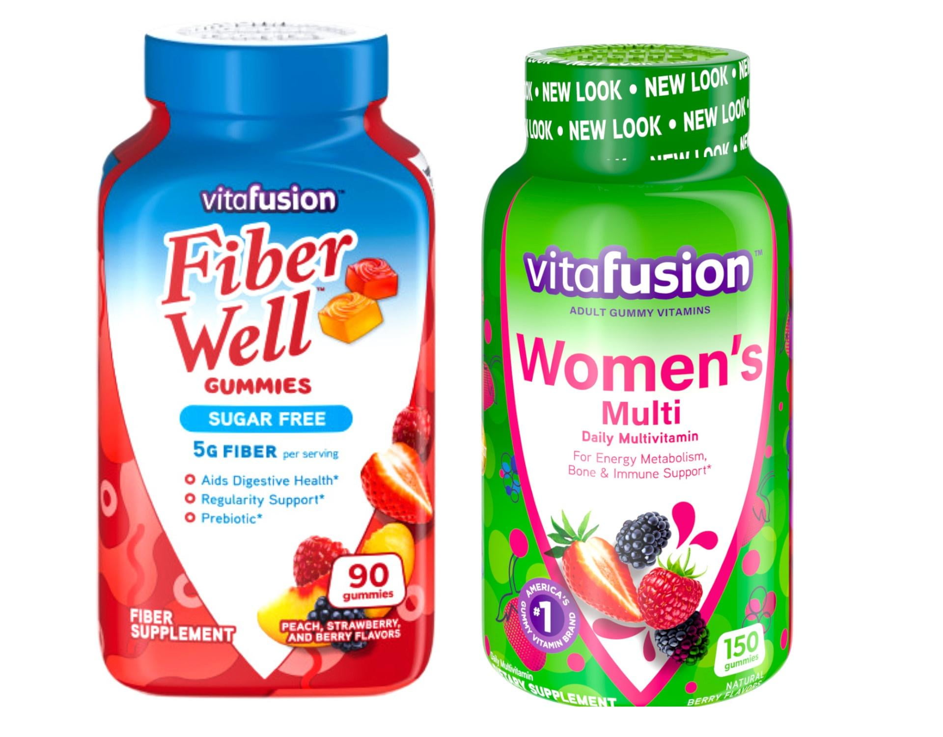 Vitafusion Fiber Well Sugar Free Fiber Supplement & Womens Multivitamin ...