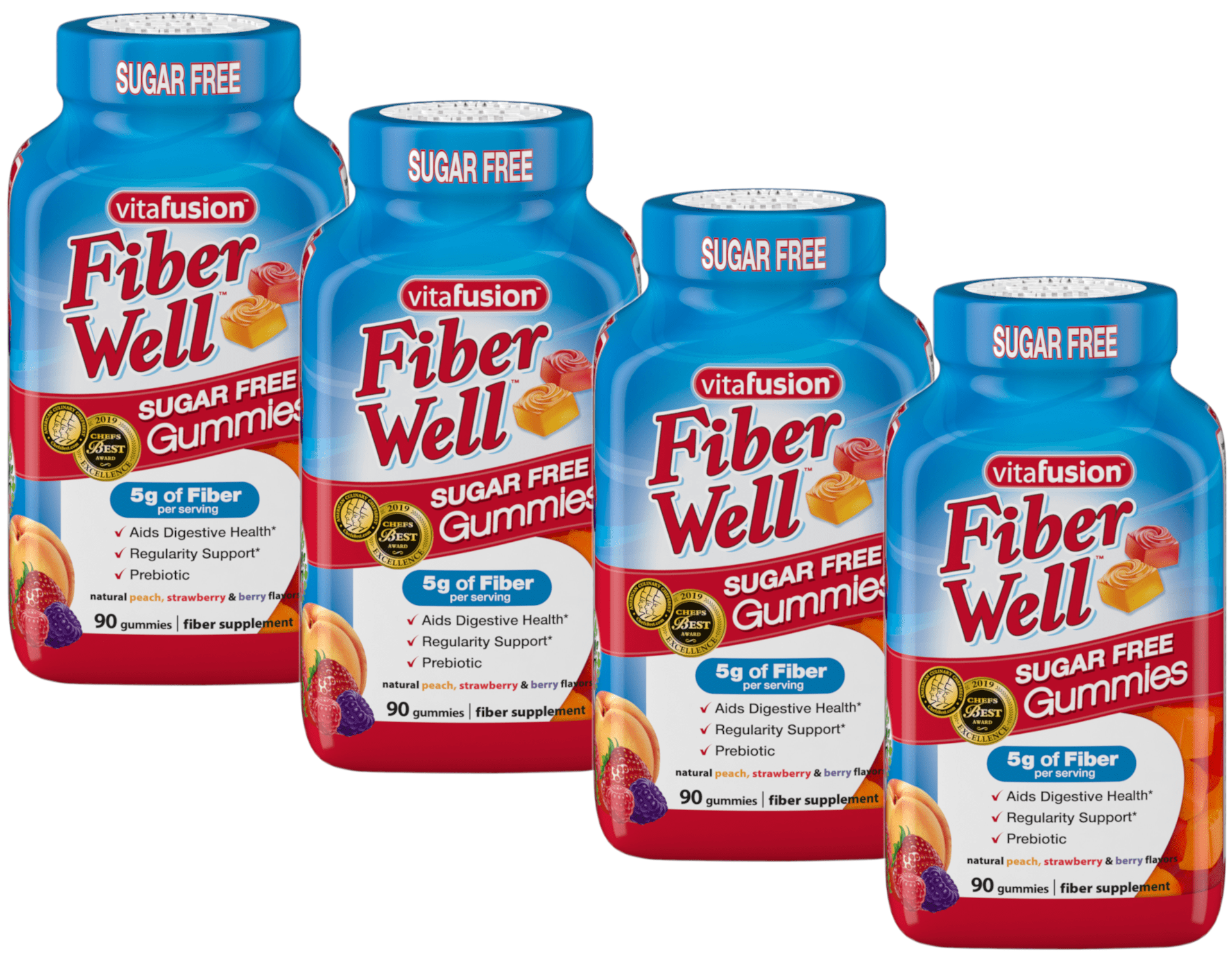 Vitafusion Fiber Well Sugar Free Gummies Dietary Supplement, Peach ...