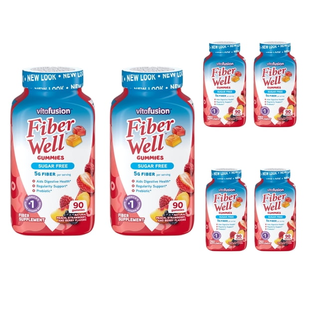 Vitafusion Fiber Well Sugar Free Gummies Dietary Supplement, Peach ...